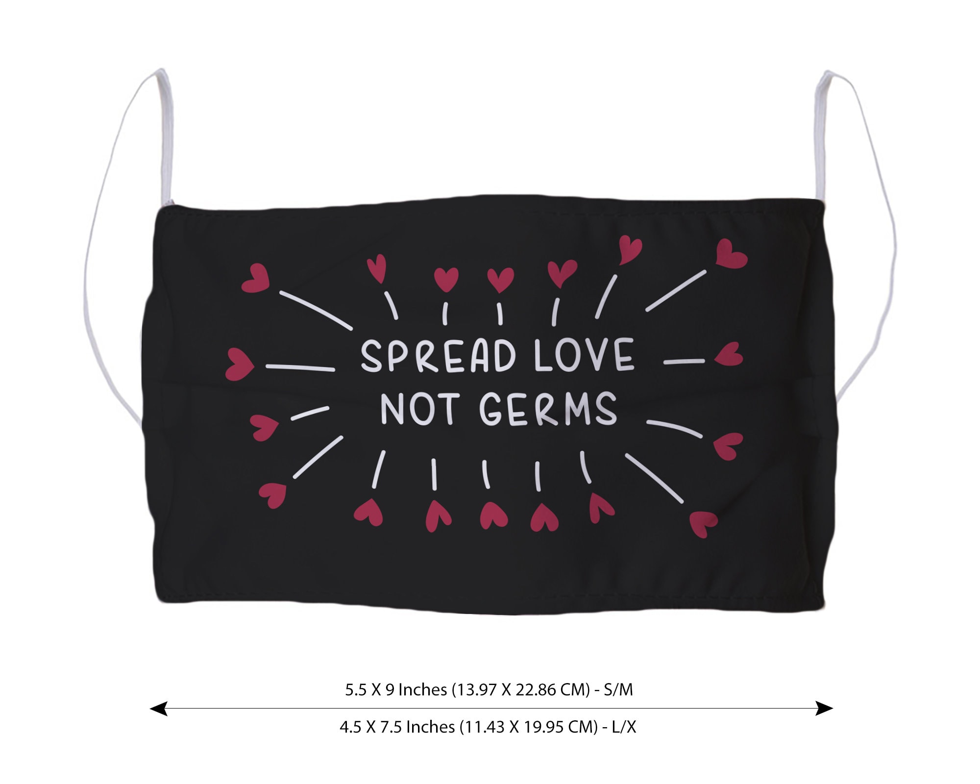 Spread Love Mask Hearts Face Mask Face Mask With Filter - Etsy UK