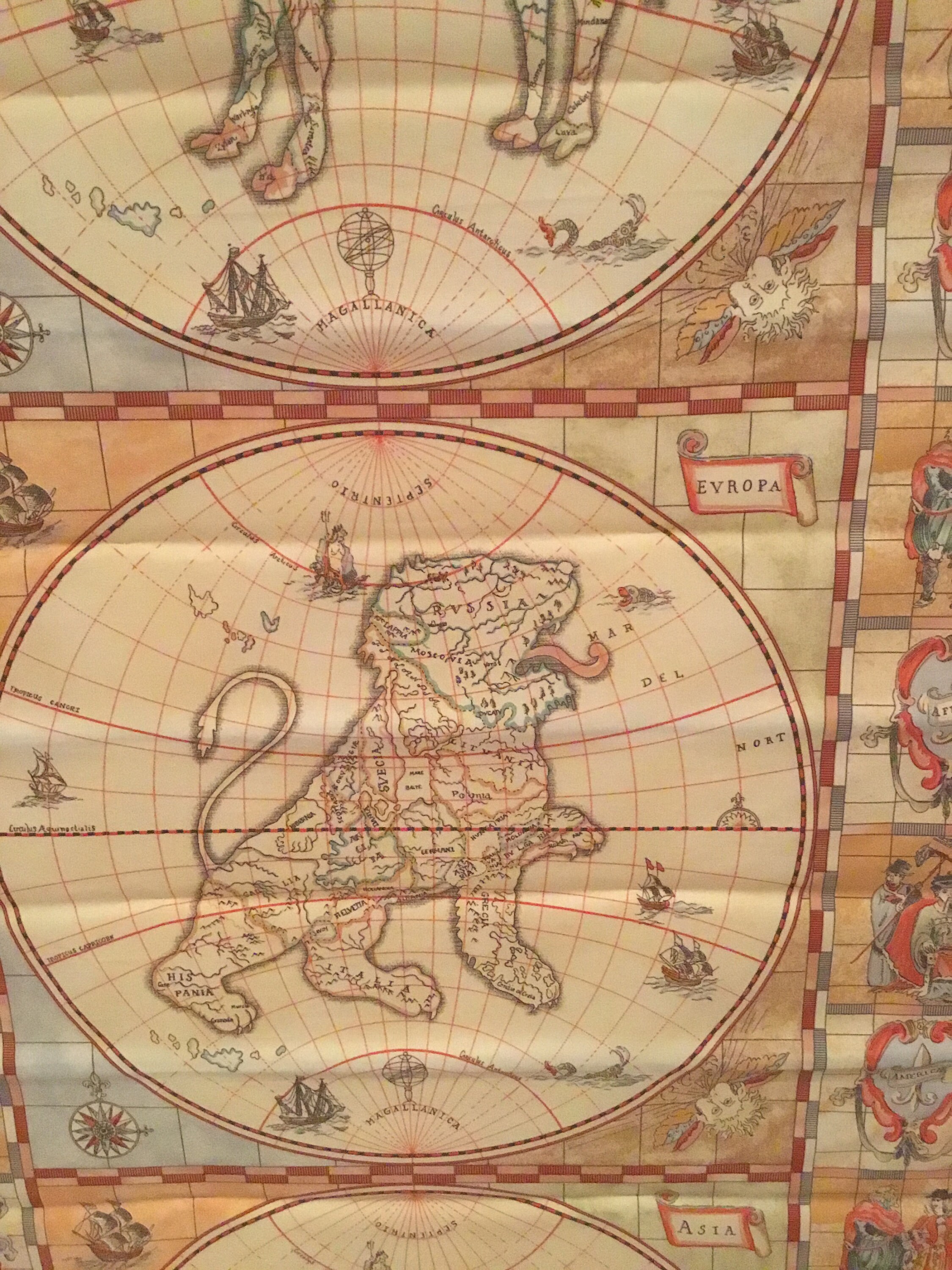 Designer Roman Shades: Vintage World Map With Ancient Animals - Etsy