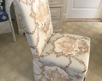 Blue Toile Chair - Etsy