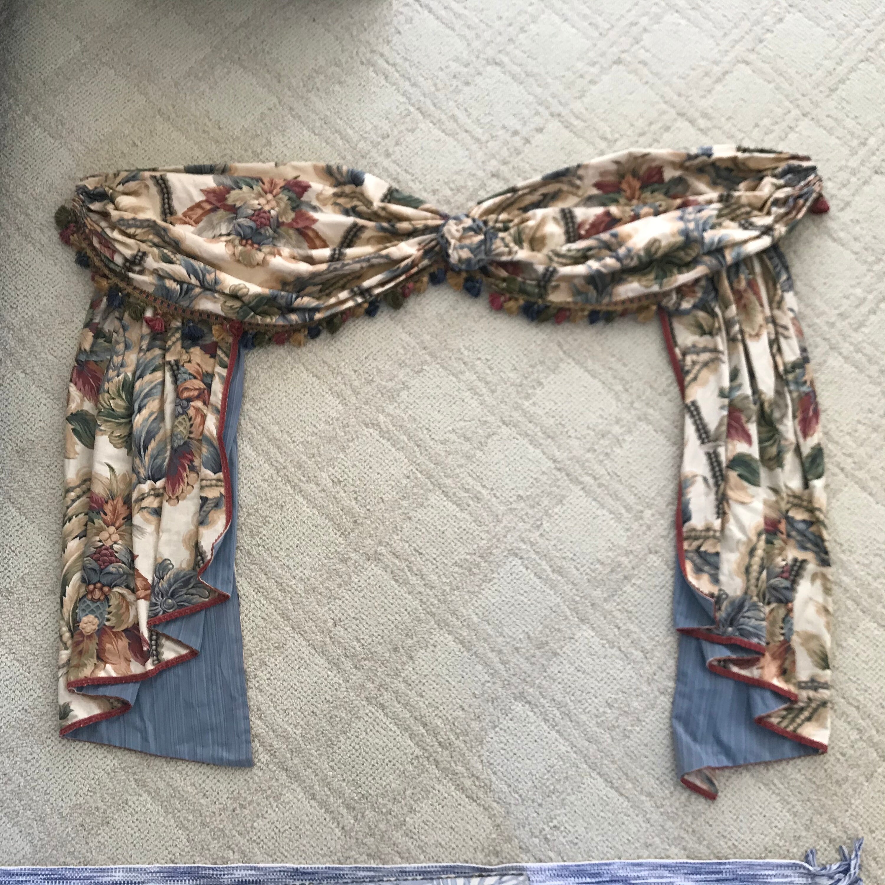 Custom Made Designer Jabot and Valance Swag Window Treatments - Etsy