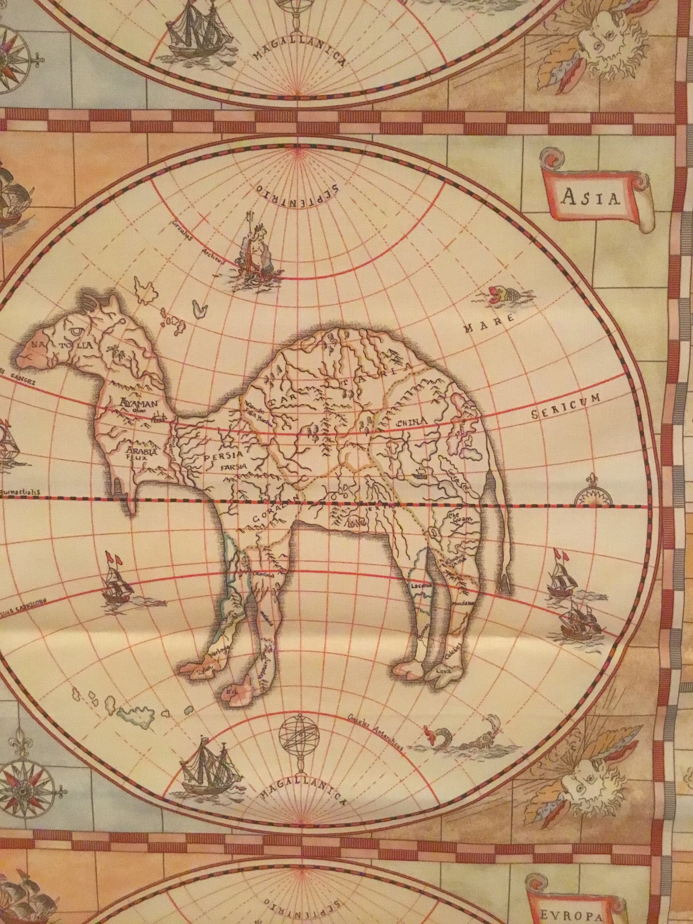 Designer Roman Shades: Vintage World Map With Ancient Animals - Etsy