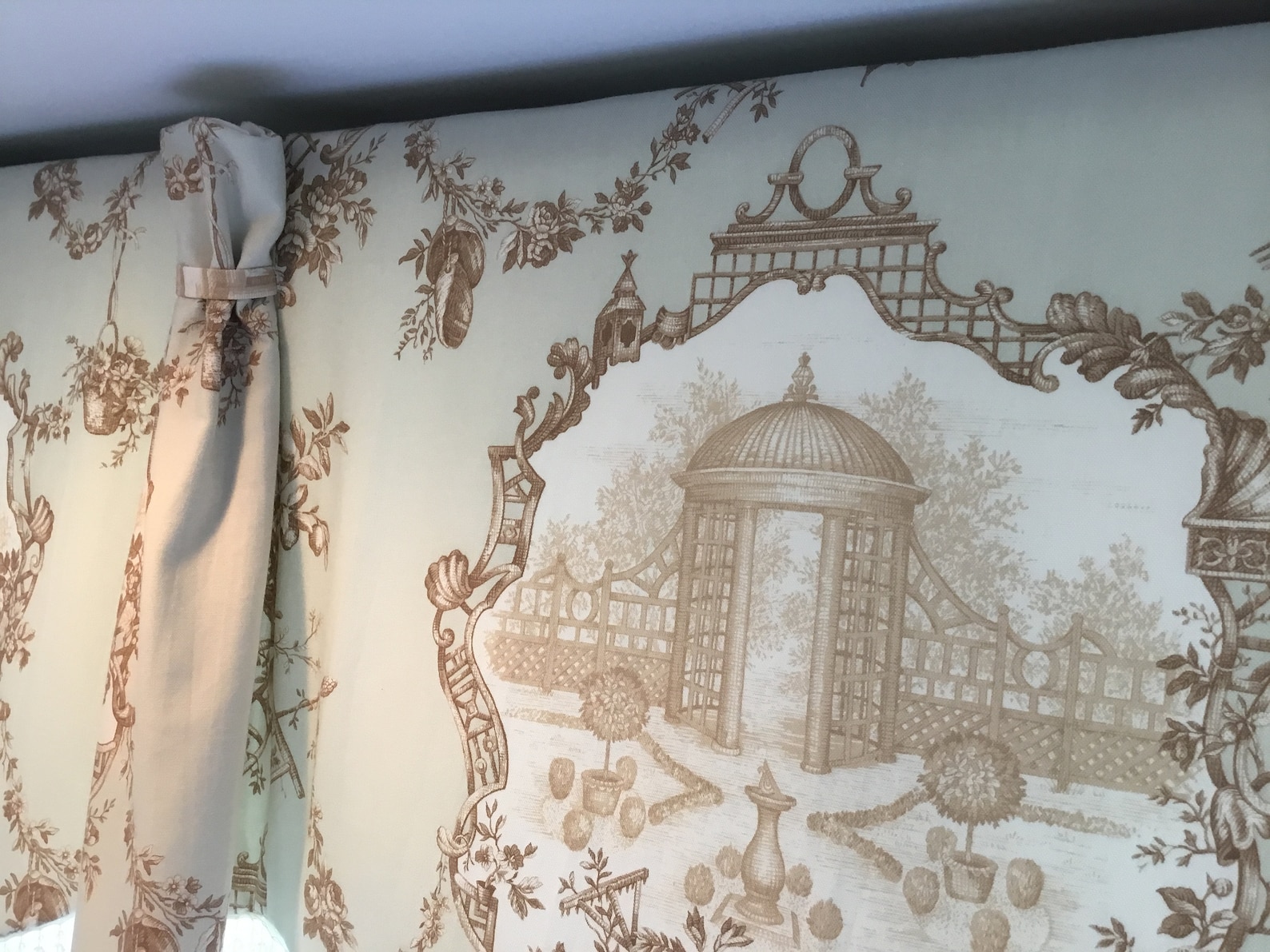 Braemore Pale Blue and Light Brown Toile Lined Window Treatments - Etsy
