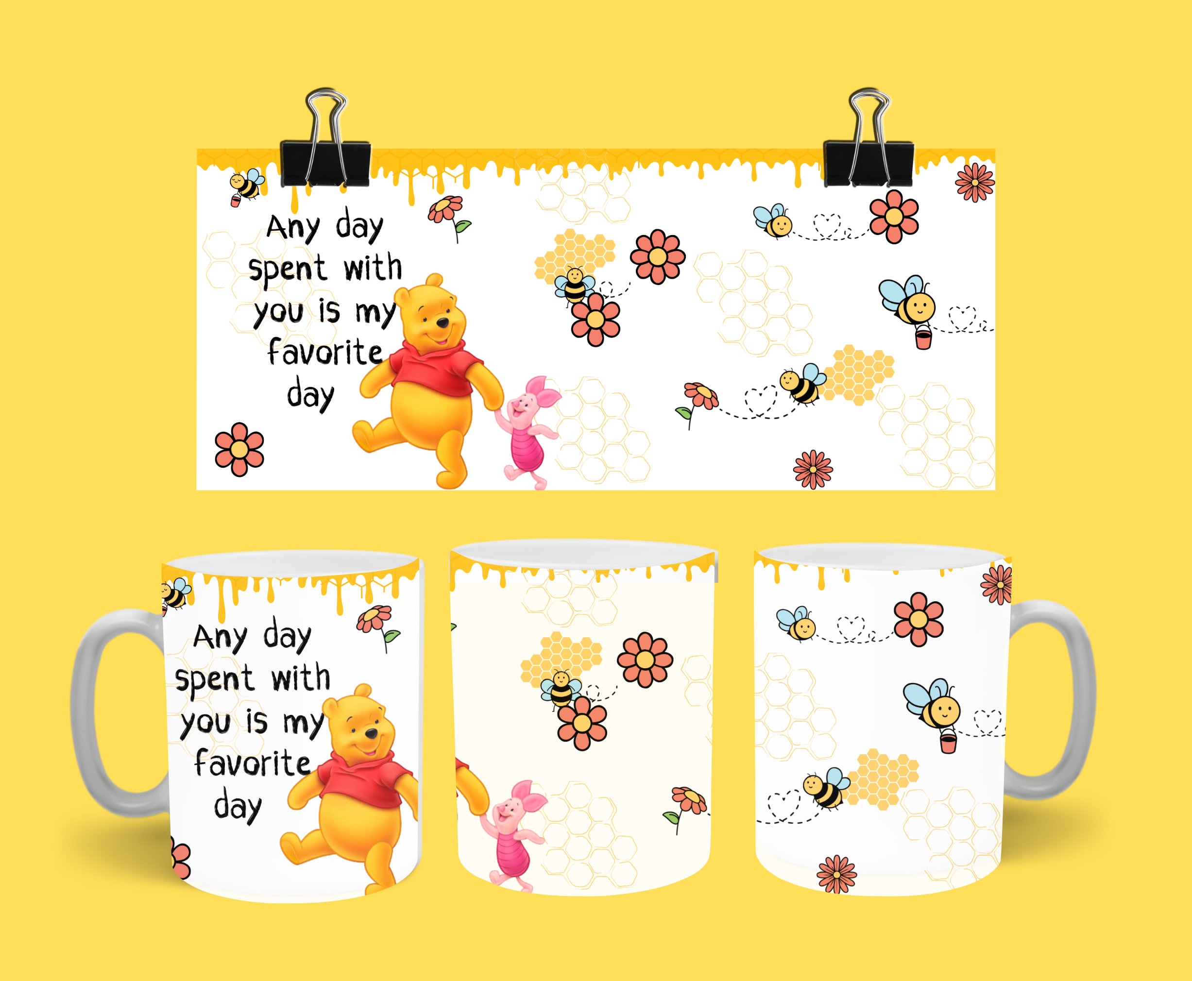 Gráficos de sublimación de tazas de Winnie the Pooh. - Etsy España