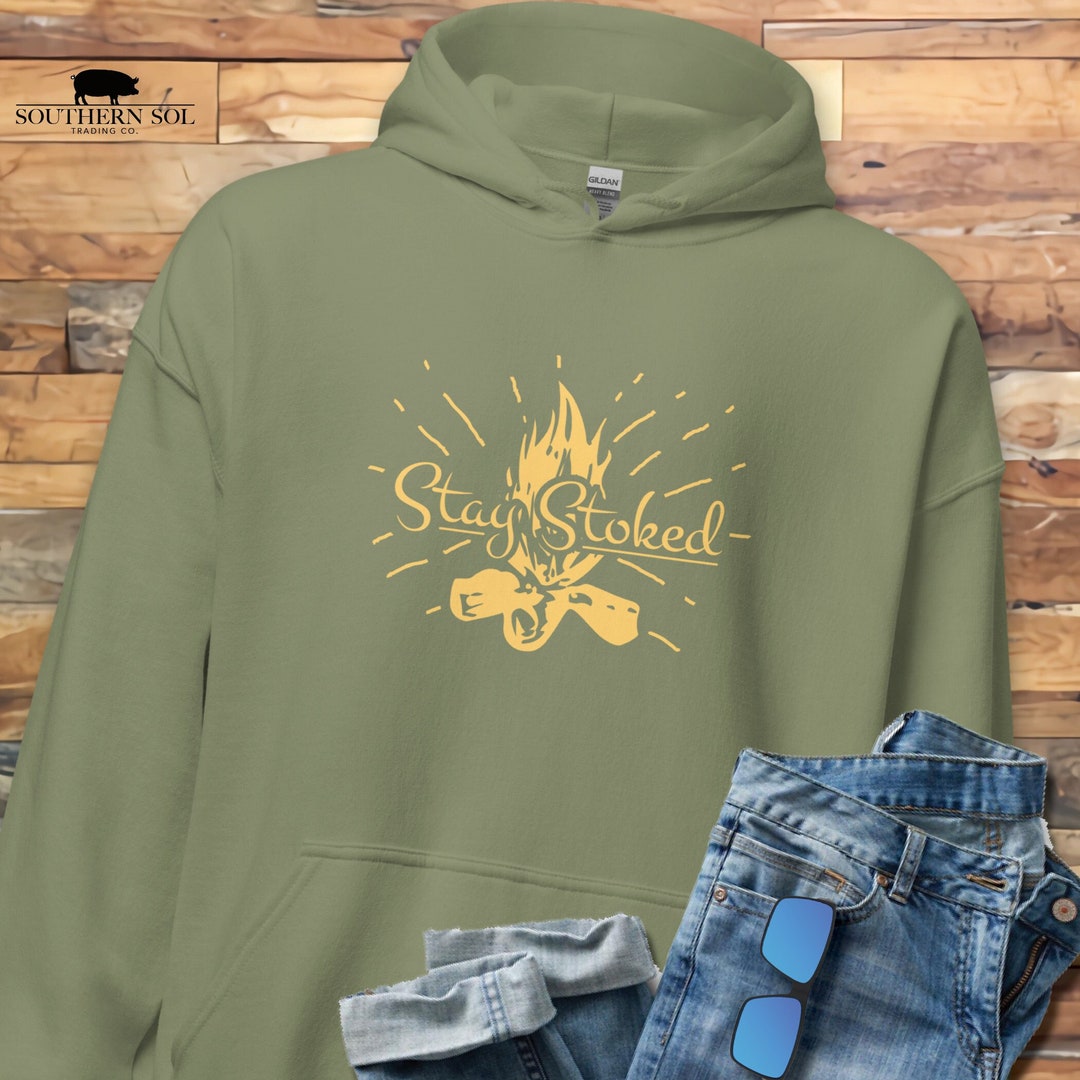 Stay Stoked Campfire Custom Printed Hoodie Multiple Colors Trendy Style ...