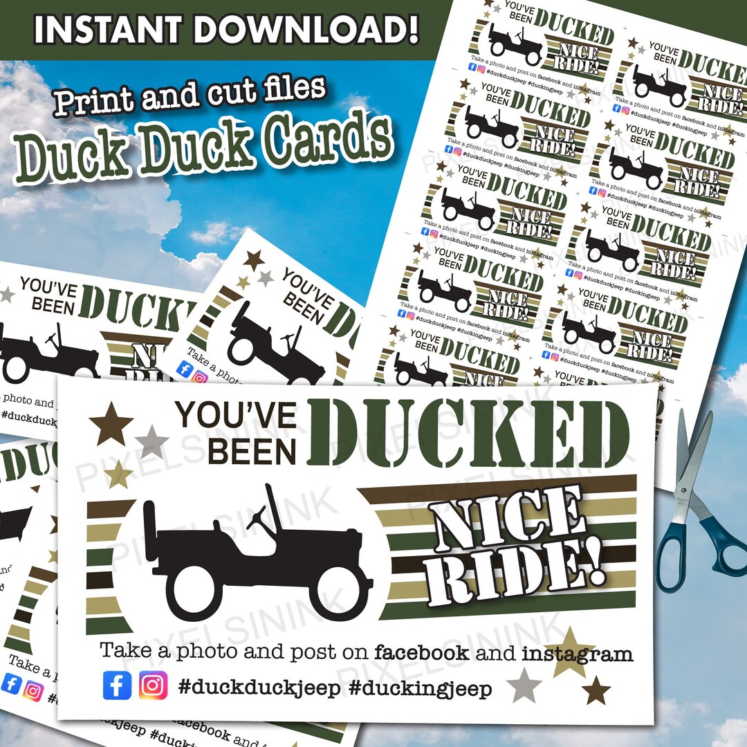 You’ve Been Ducked Tags - Printable PDF Download - Duck Duck Tags - 4x4 ...