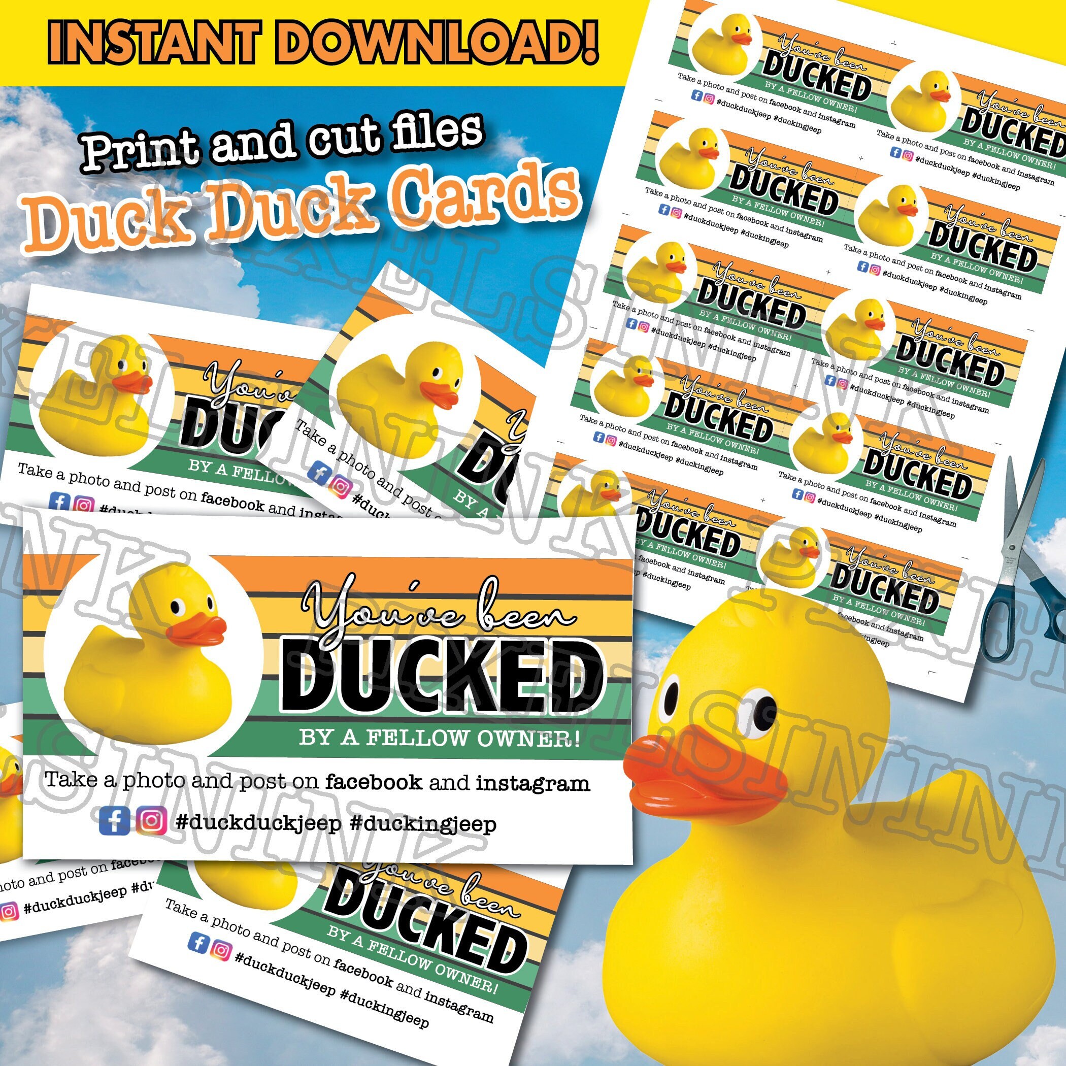 You’ve Been Ducked Tags - Instant Printable PDF - Duck Duck Tags - 4x4 ...