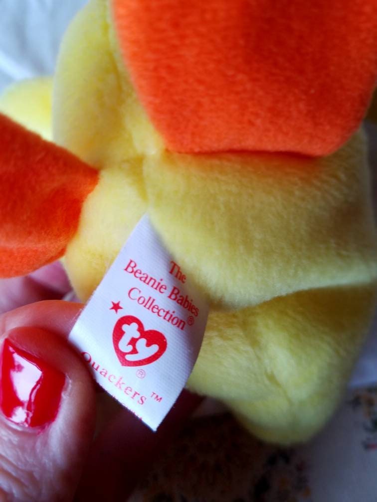 Quackers Beanie Baby Duck Yellow Duck Plush Vintage Plush - Etsy