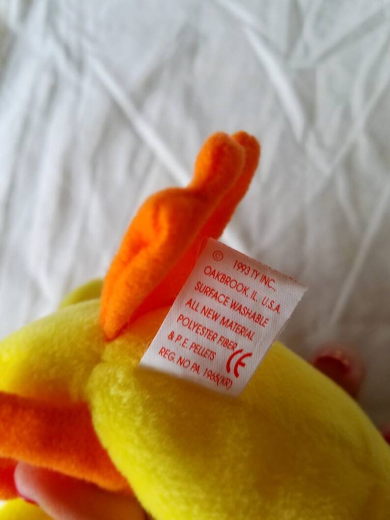 Quackers Beanie Baby Duck Yellow Duck Plush Vintage Plush - Etsy