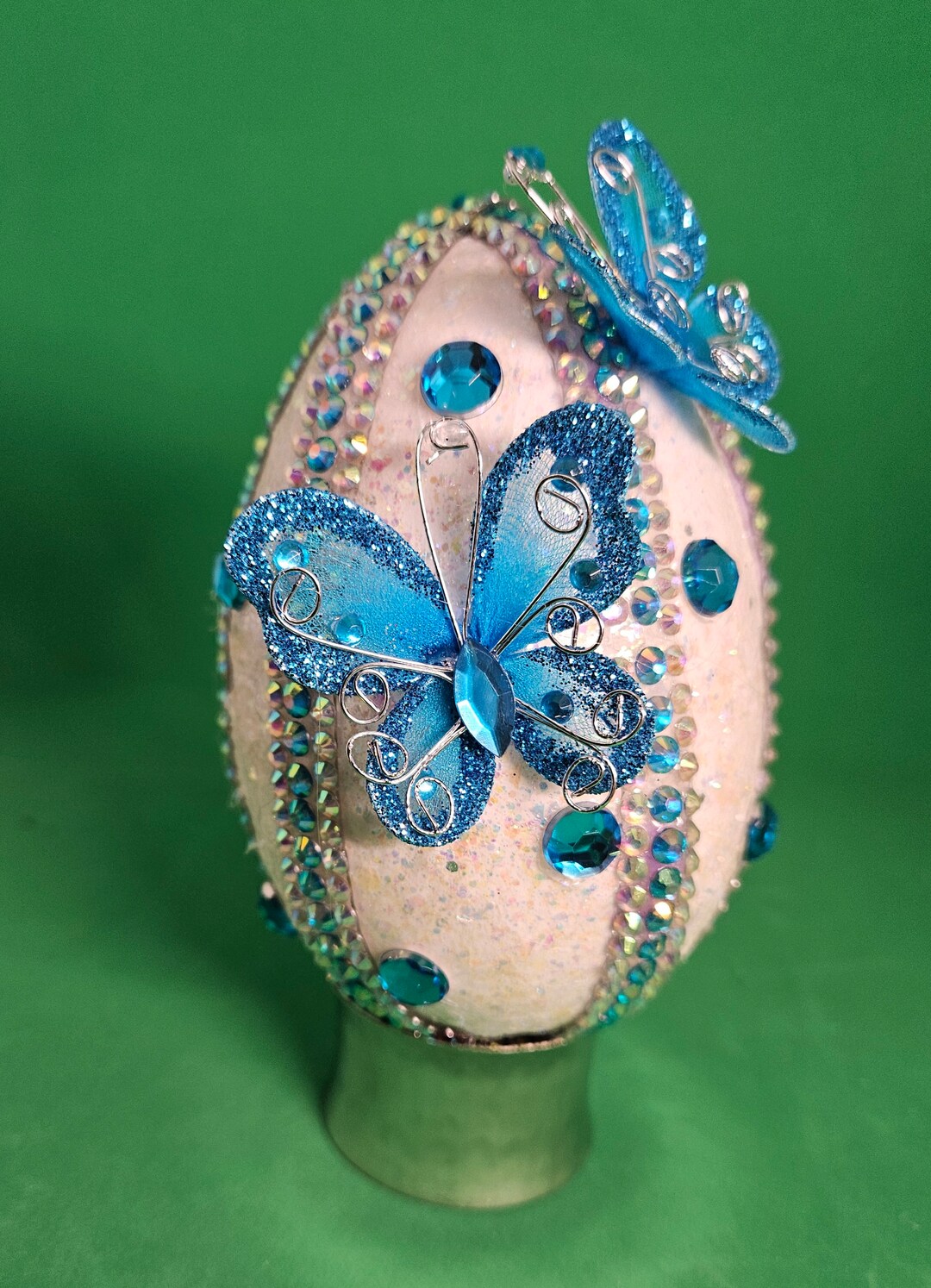 Blue Butterflies, Rhinestone Tim and Blue Jewel Polka Dots Decorate ...