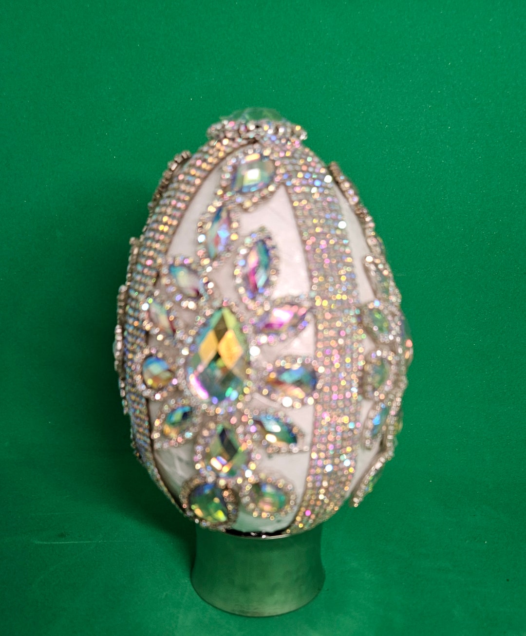 Delightful Easter Egg Decor With Plenty of AB Rhinestone Bling (5" Tall ...