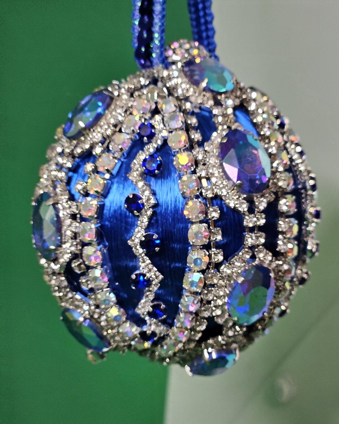 Large AB Sapphire Blue Jewels and Rhinestones Galore Ensure Plenty of ...