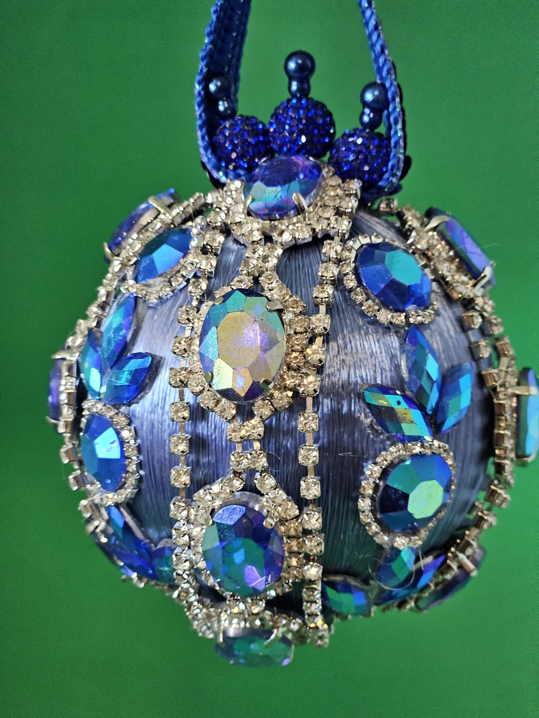 Large Blue AB Jewels and Rhinestones Make This a Striking Christmas or ...