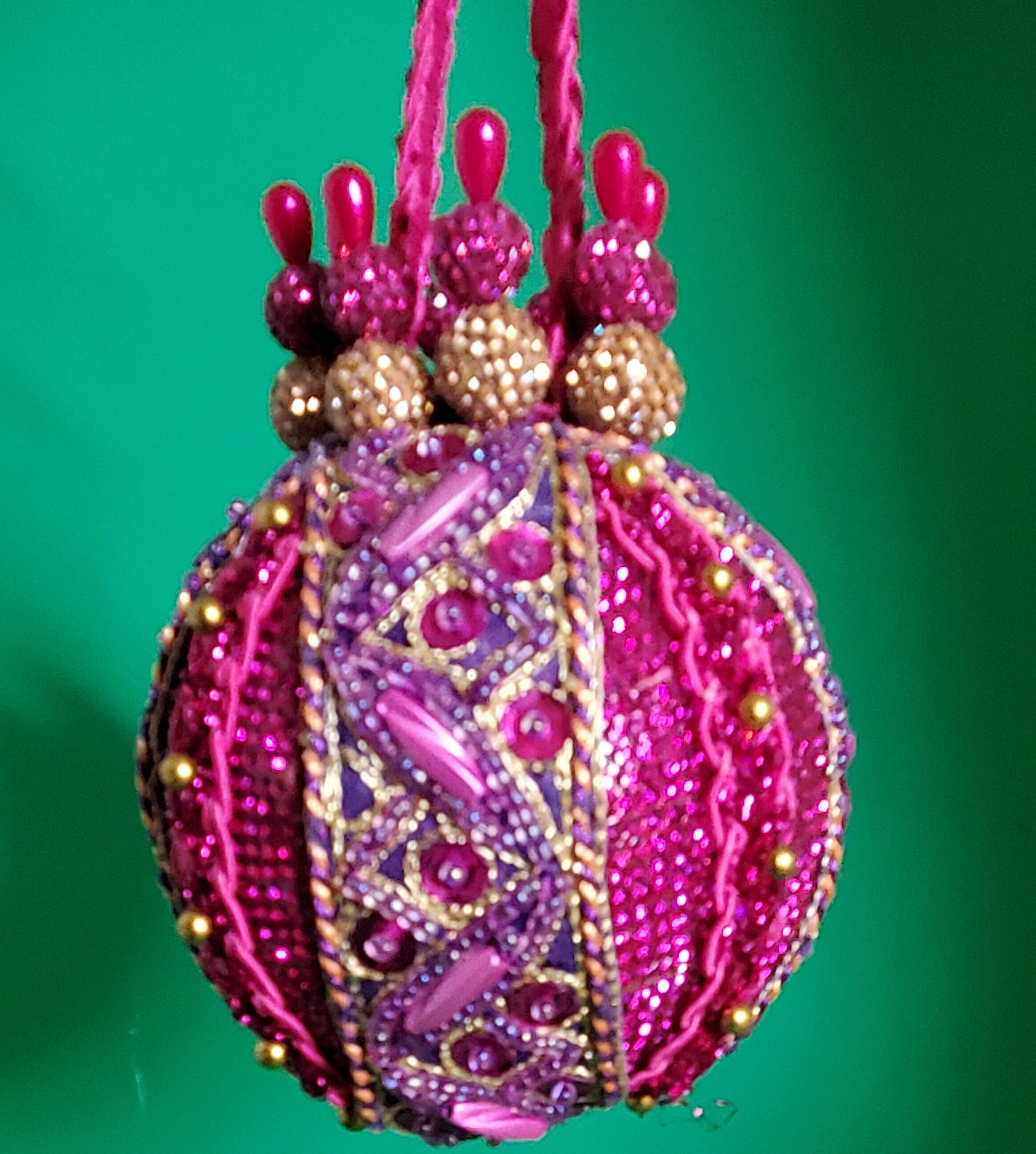 Pink, Purple and Gold Trim Cover a Fuschia Pink Rhinestone OOAK ...