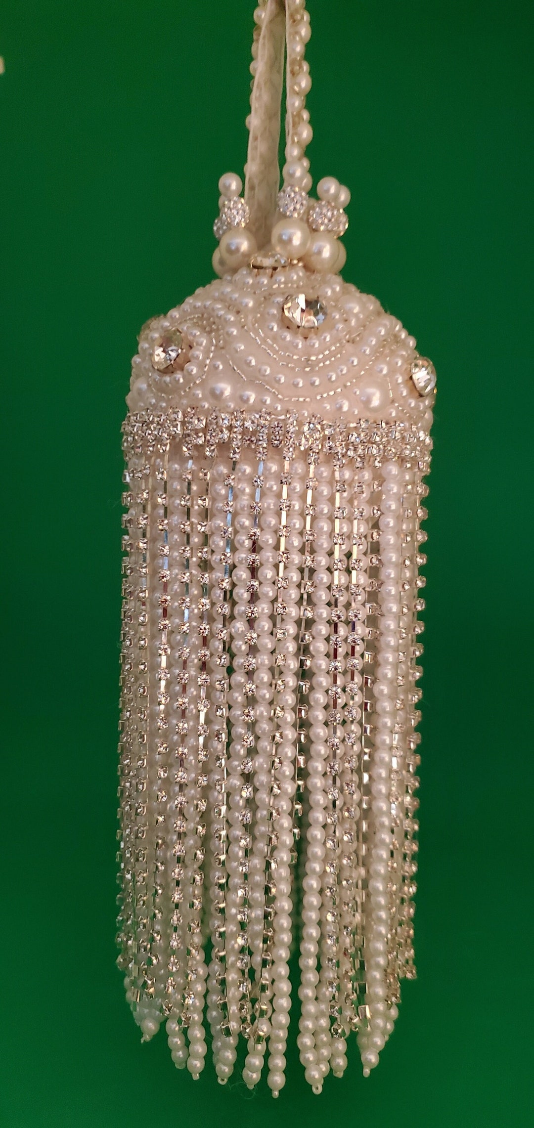 Pearl Swirls and Large Rhinestones Decorate This Christmas or Wedding ...