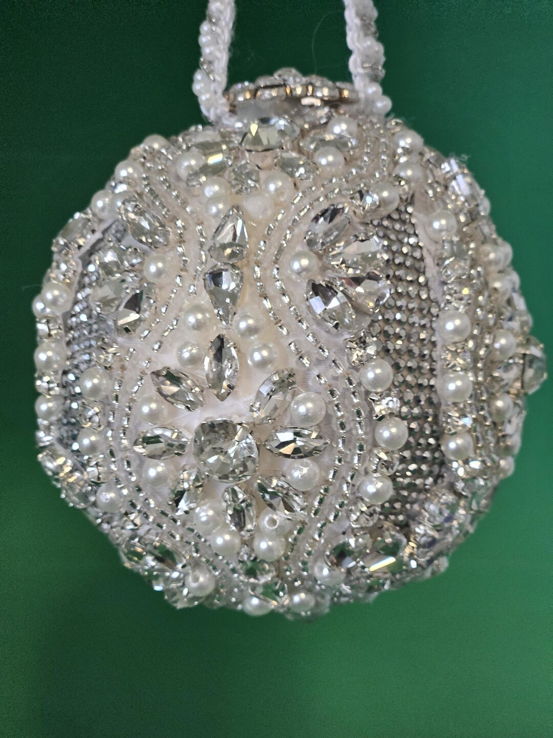 Pearl and Rhinestone Medallions Over a Base of Rhinestones Make This ...