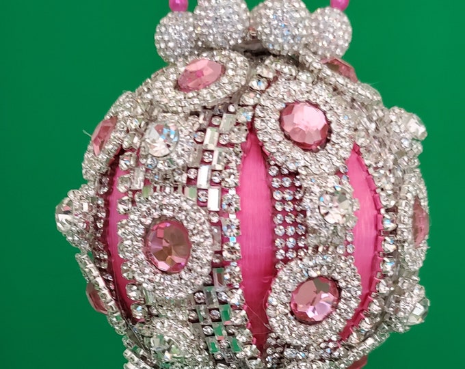 Rhinestones Galore Decorate This Hot Pink OOAK Handmade Christmas ...