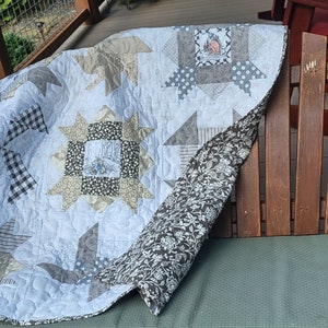 HOMEMADE Peter Rabbit Baby Quilt, Sampler Block Quilt, Neutral Color ...