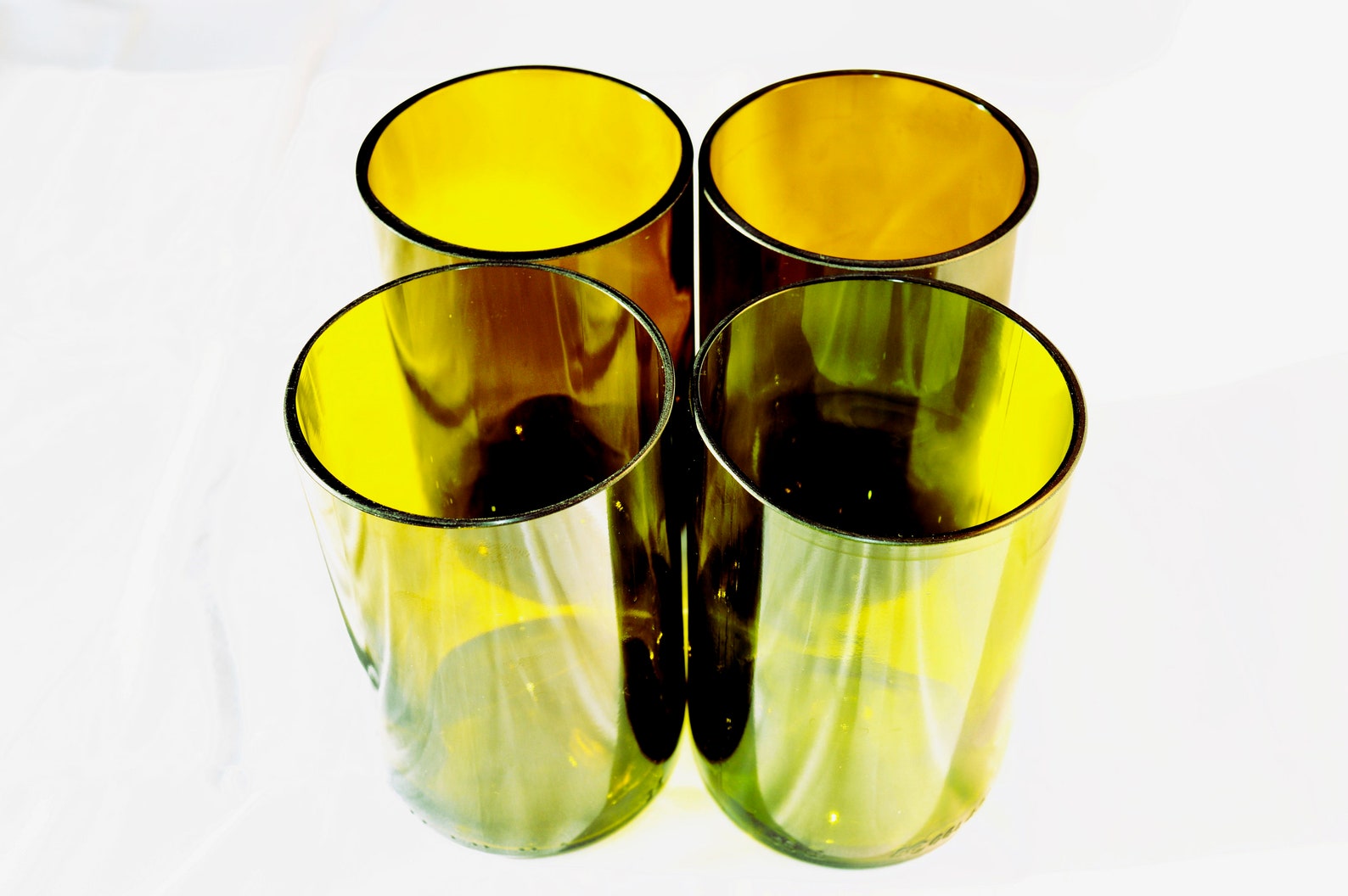 Wine Bottle TUMBLERS Made From Recycled Wine Bottles Set of 4 With Gift ...