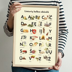 Lithuanian Alphabet Poster Lithuanian Gift Alphabet Print for Kids ...