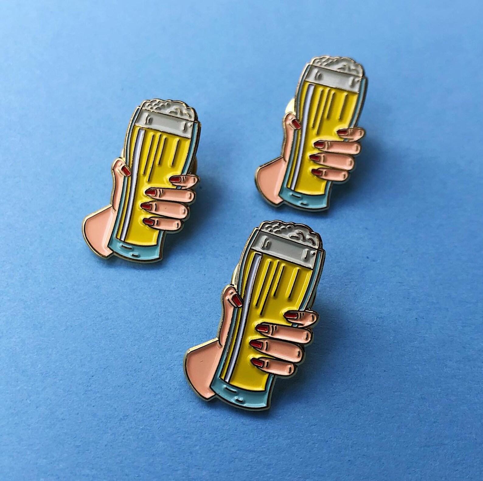 Beer Enamel Pin Cheers Lapel Pin Alcohol Pin Hand Pin - Etsy