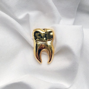 Tooth Golden Metal Pin – 3D Molar Lapel Pin – Dentist Brooch – Dental ...