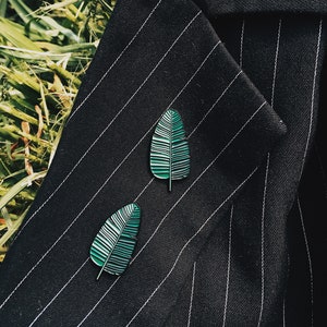 Palm Leaf Enamel Pin Plant Lapel Pin Leaf Pin Banana Plant Leaf Green ...