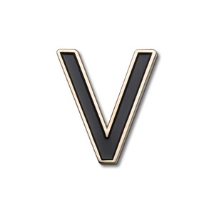 Letter V Enamel Pin Black Letter V Lapel Pin Initial Letter Patch ...