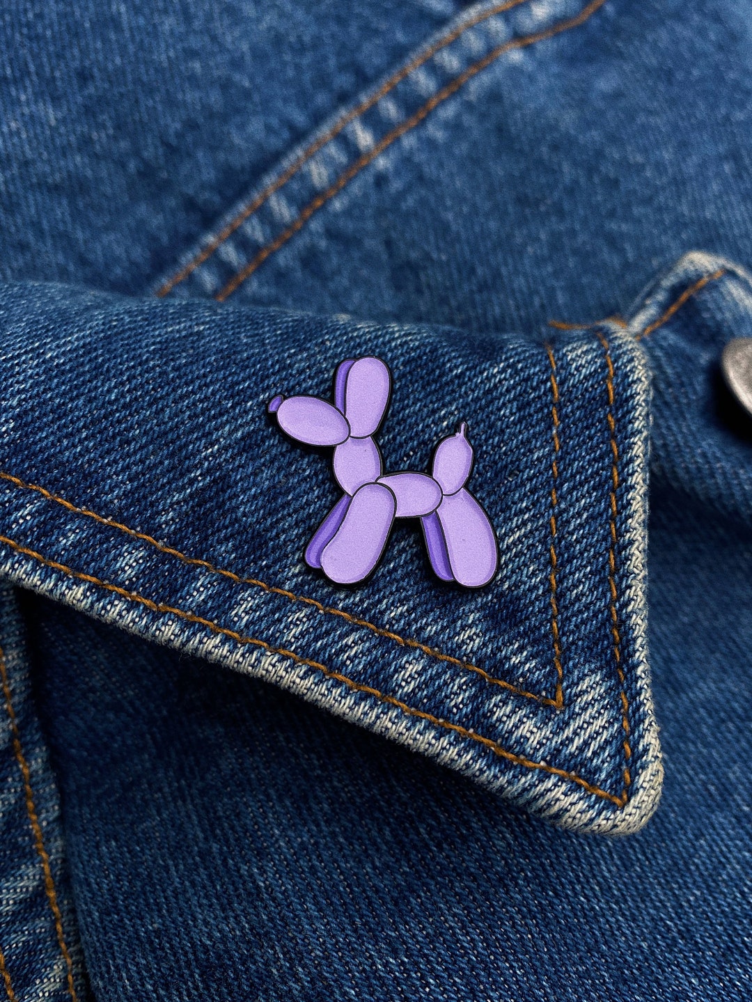 Balloon Dog Enamel Pin - Balloon Dog Lapel Pin - Dog Pin Badge - Animal ...