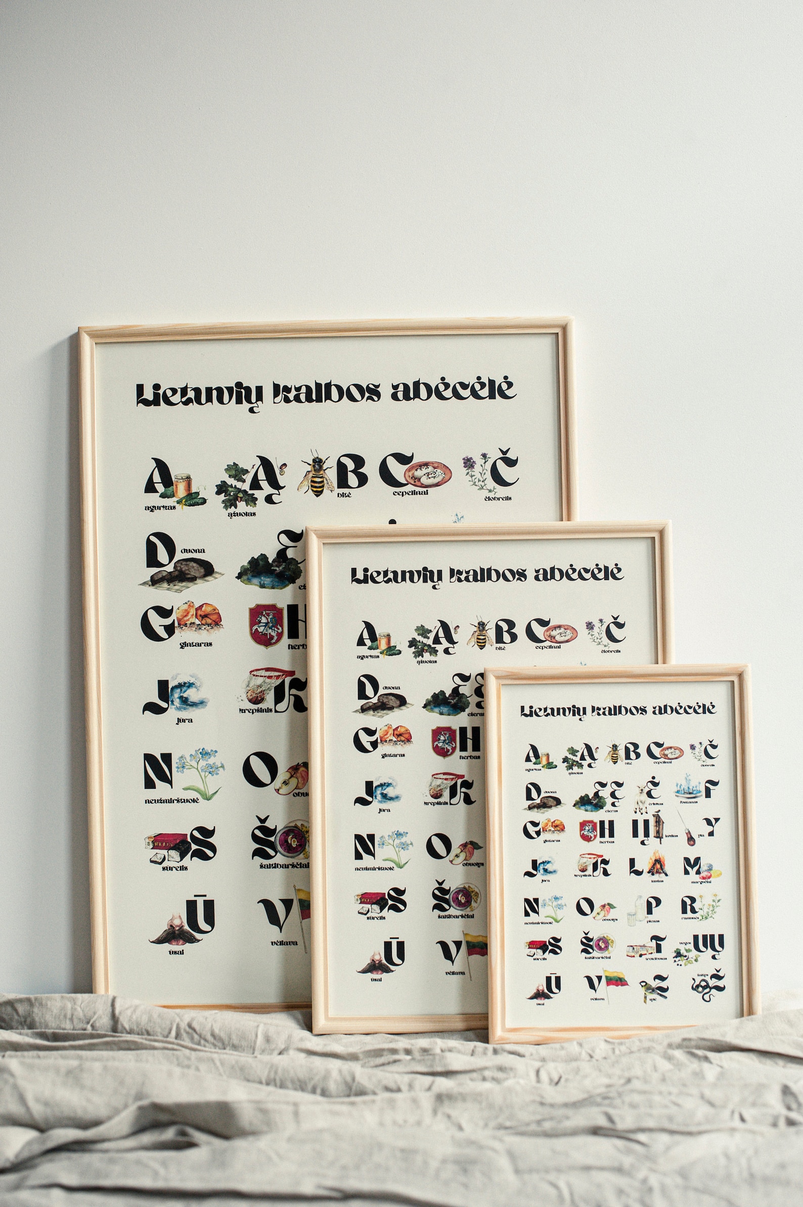Lithuanian Alphabet Poster Lithuanian Souvenir Gift From | Etsy