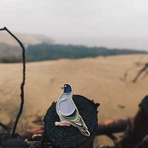 Pigeon Pin Bird Lapel Pin Enamel Pin Bird Lovers Pin Funny Enamel Pin ...
