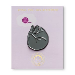 Sleeping Cat Enamel Pin Witch Cat Pin Grey Cat Pin Cat Lapel Pin Cat ...