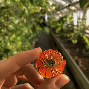 Poppy Enamel Pin Red Poppy Lapel Pin Nature Pin Poppy Flower Flower ...