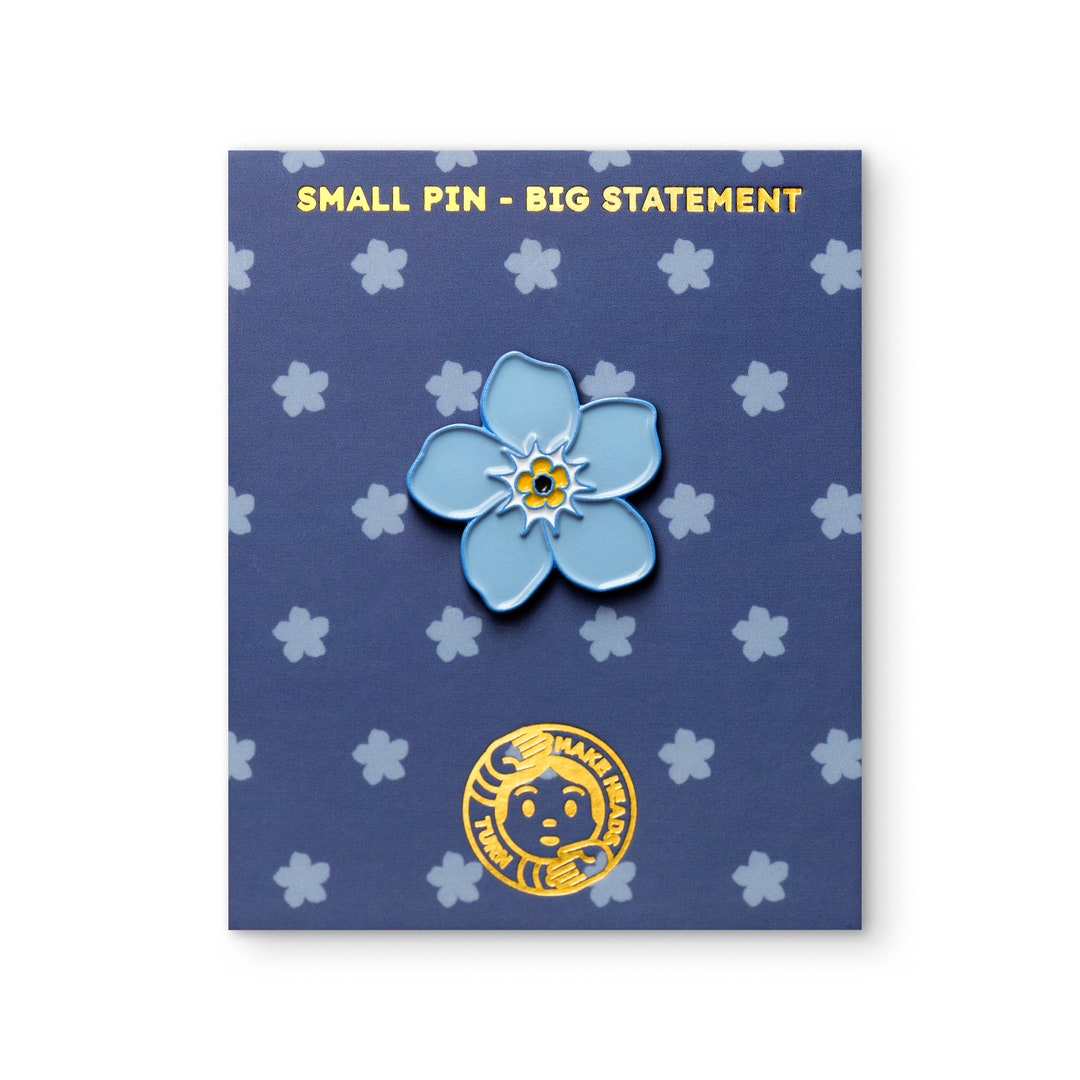 Forget Me Not Flower Pin Enamel Pin Flower Label Pin - Etsy