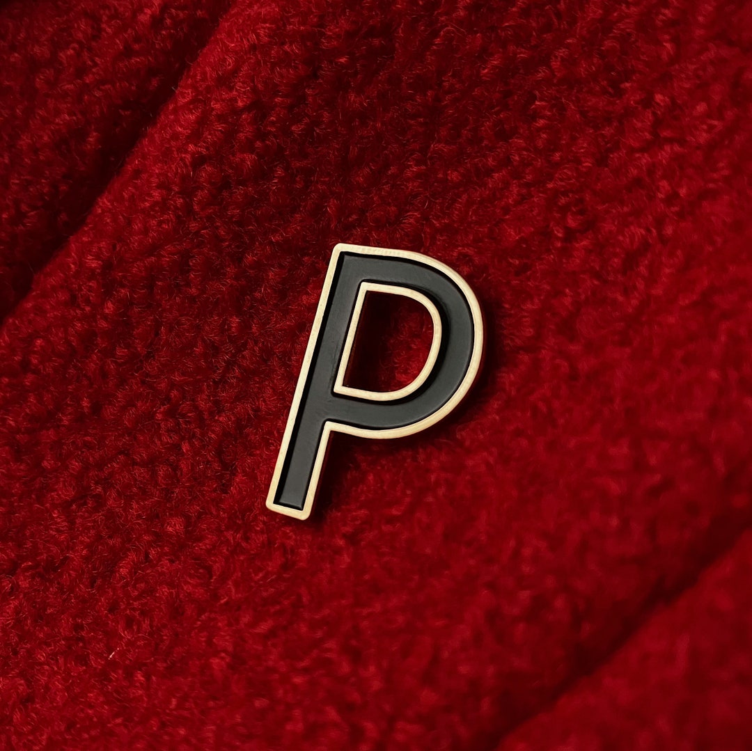 Letter P Enamel Pin Black Letter P Lapel Pin Initial - Etsy