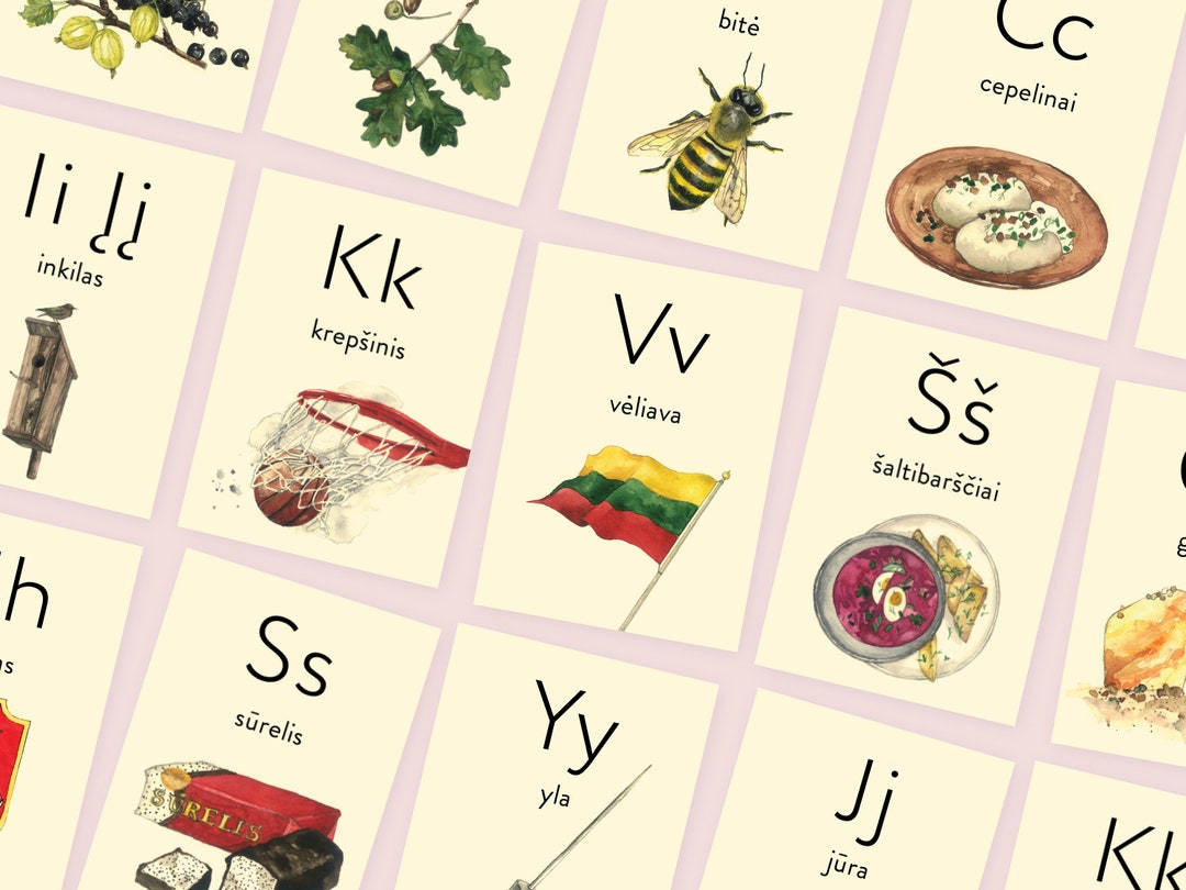 Printable Lithuanian Language Learning Cards - Digital Download ...
