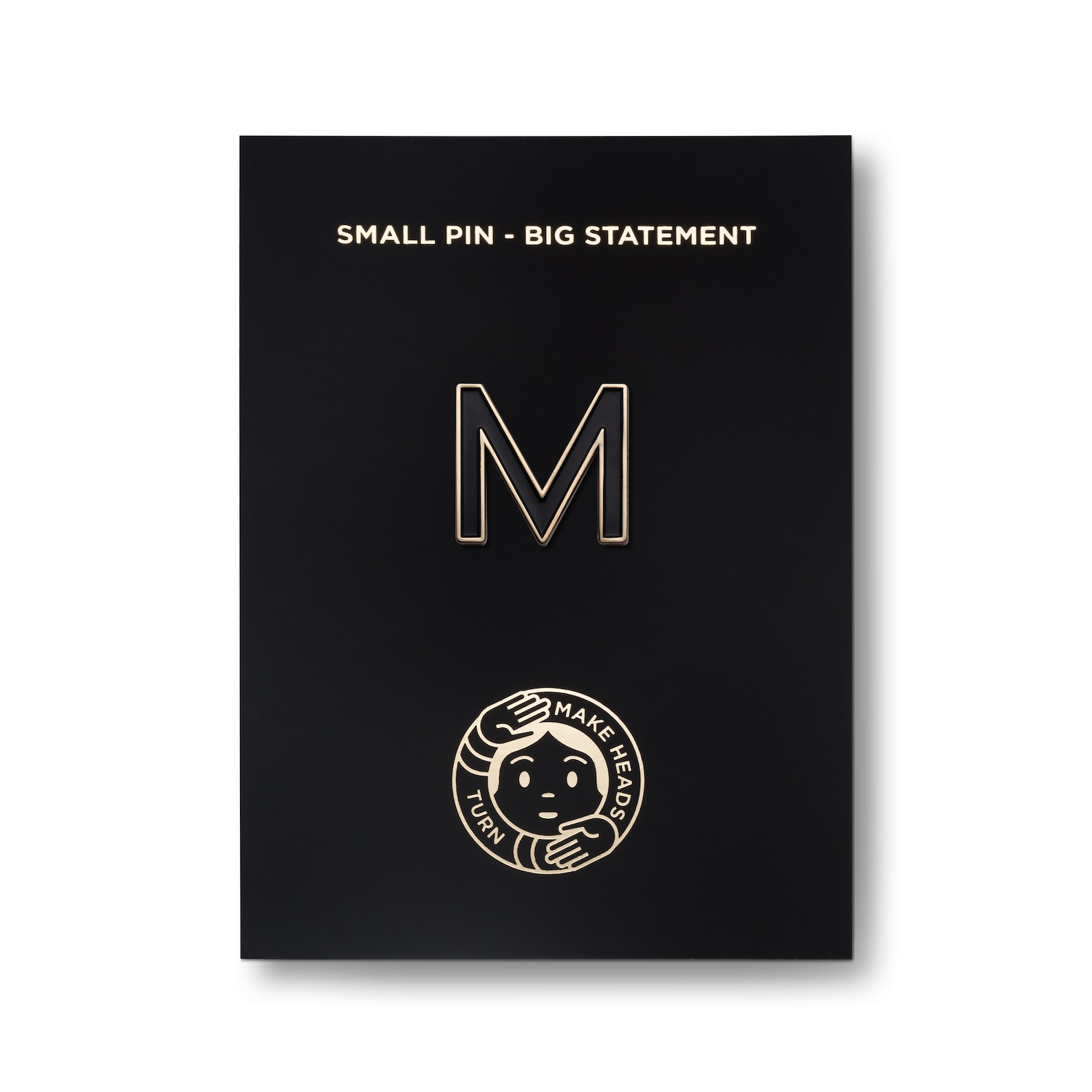 Letter M Enamel Pin Black Letter M Lapel Pin Initial - Etsy