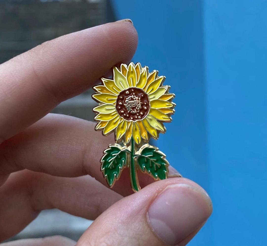 Ukrainian Sunflower Enamel Pin - Support Ukraine Lapel Badge ...
