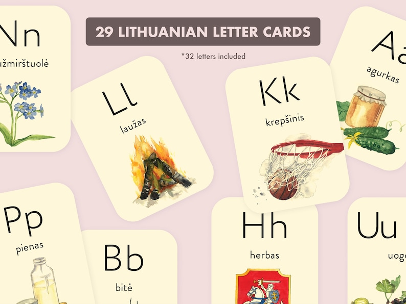 Printable Cards - Lithuanian Language Learning - Digital Download ...