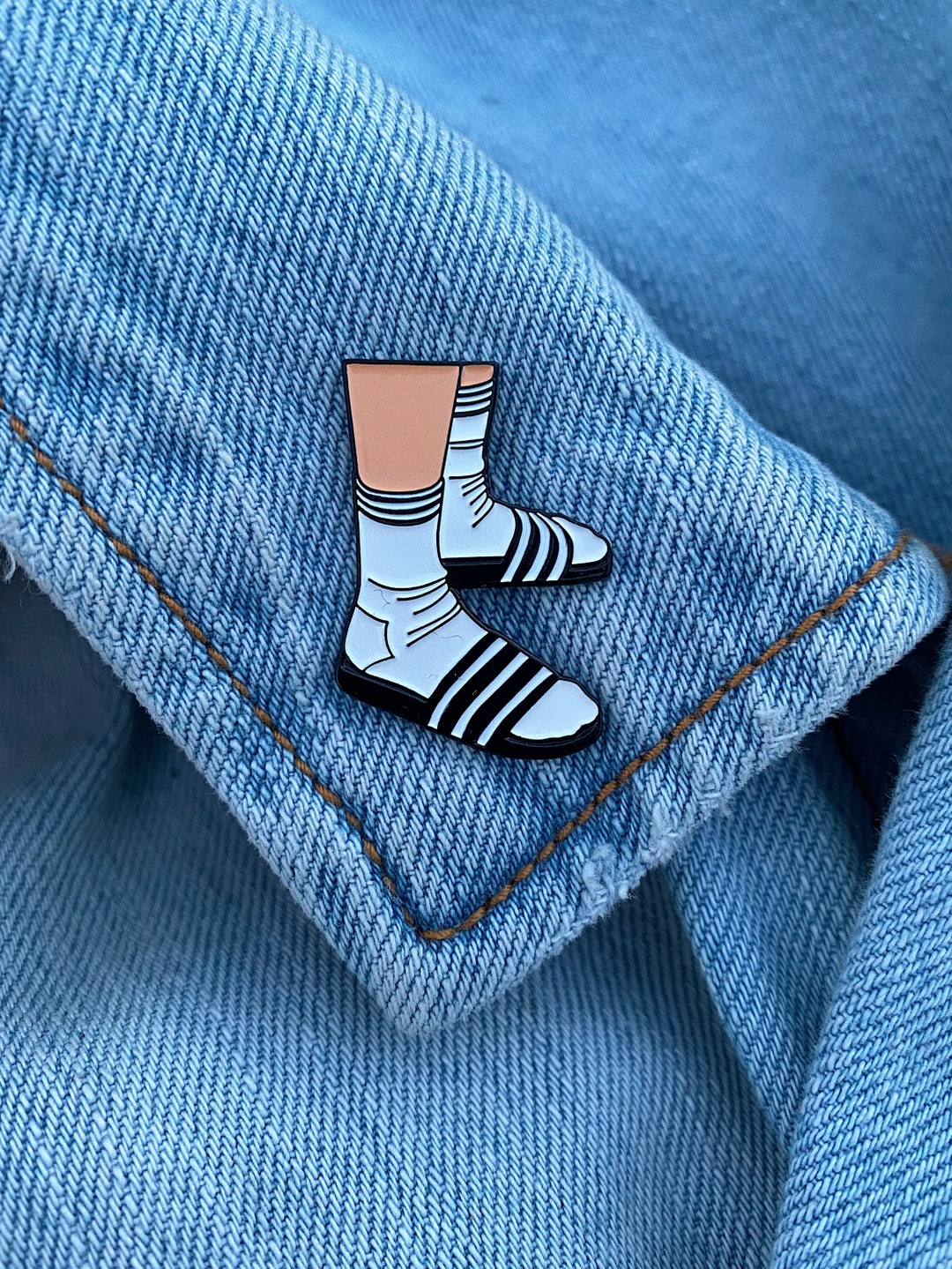 Socks and Slippers Enamel Pin - Gopnik Lapel Pin - Funny Pin - Eastern ...