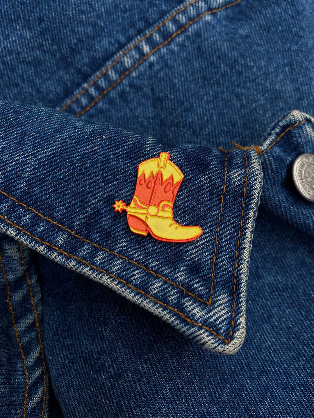 Cowboy Boot - Enamel Pin - Cute Pin - Cowboy Gift - Red Boot Lapel Pin ...