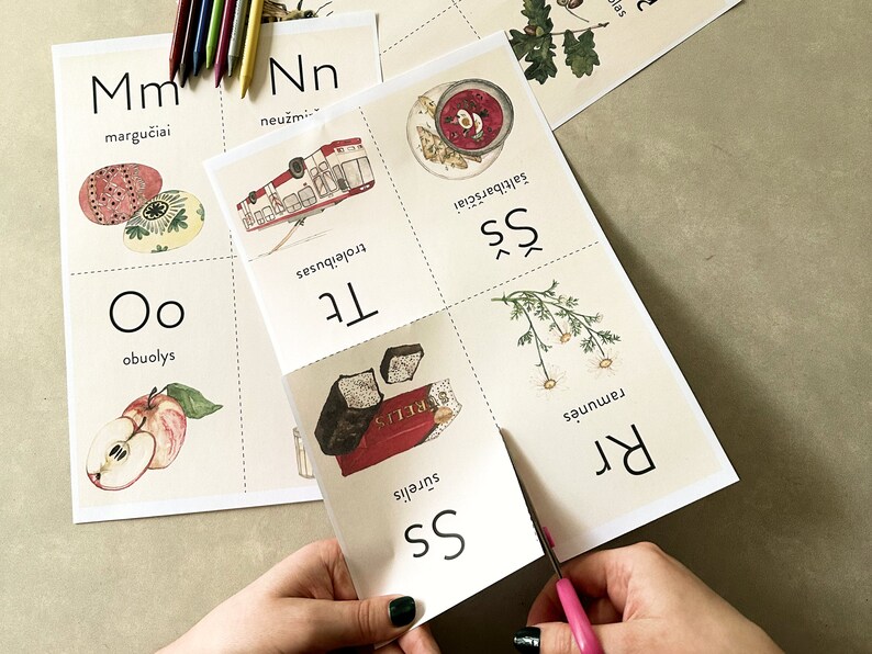 Printable Lithuanian Language Learning Cards Digital - Etsy