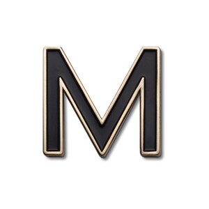 Letter M Enamel Pin Black Letter M Lapel Pin Initial Letter Patch ...