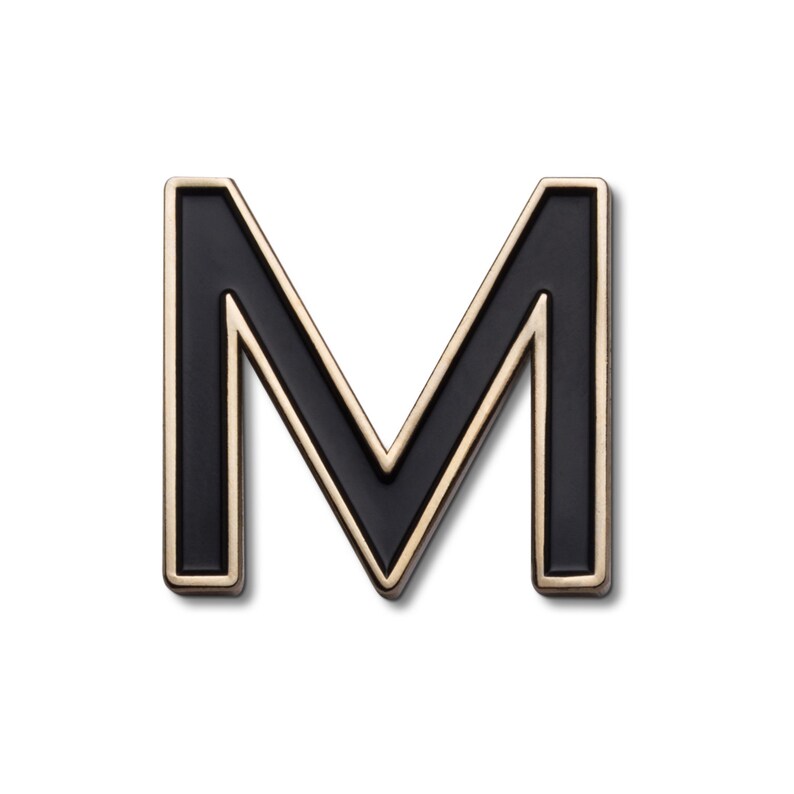 Letter M Enamel Pin Black Letter M Lapel Pin Initial - Etsy