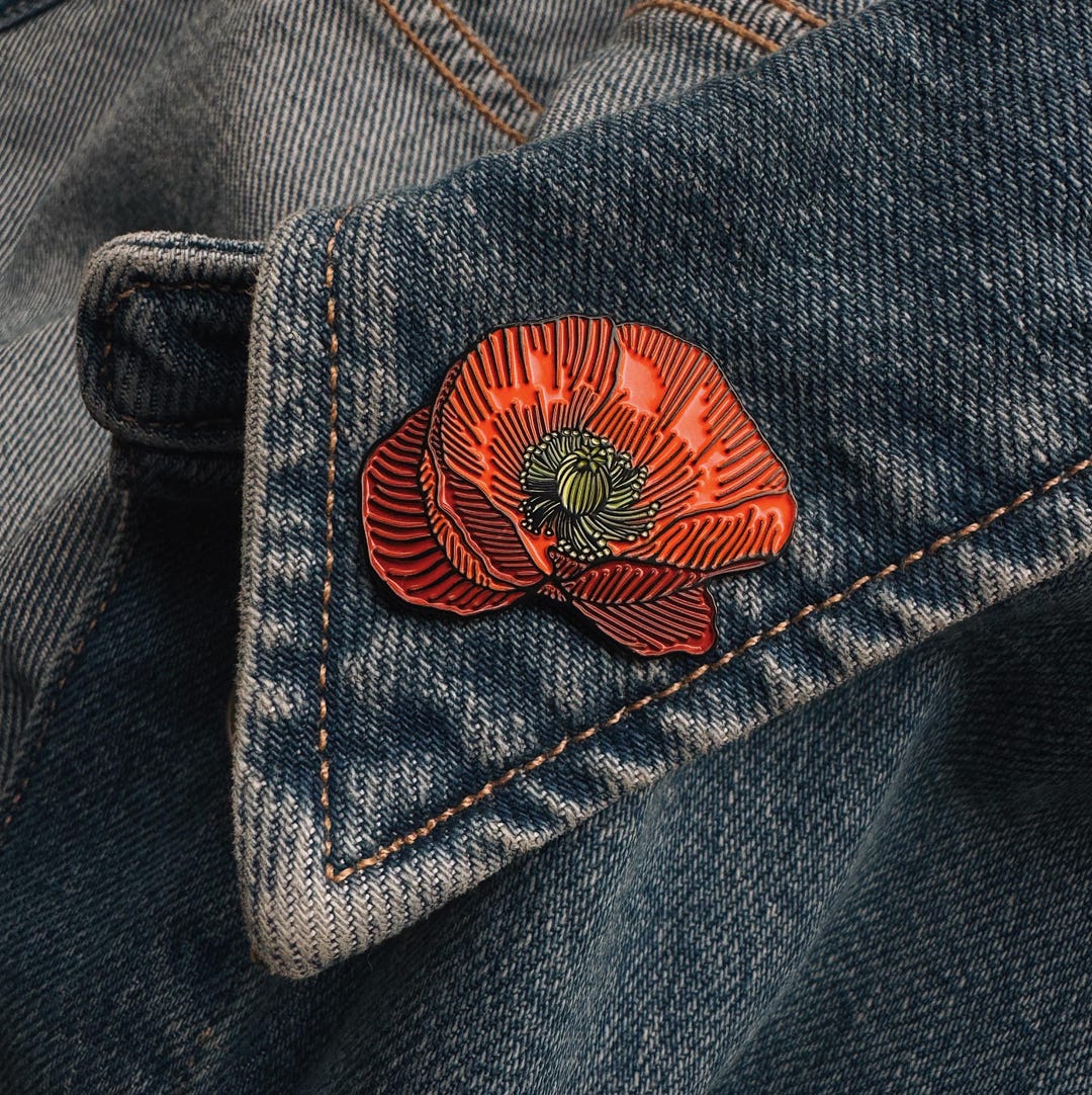 Red Poppy Flower Pin - Flower Brooch - Floral Florist - Flower Lover ...