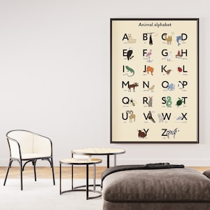 Animal Alphabet Poster - ABC Poster - Kids Educational Poster - Instant ...