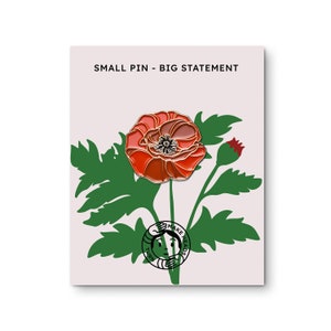 Poppy Enamel Pin Red Poppy Lapel Pin Nature Pin Poppy Flower Flower ...