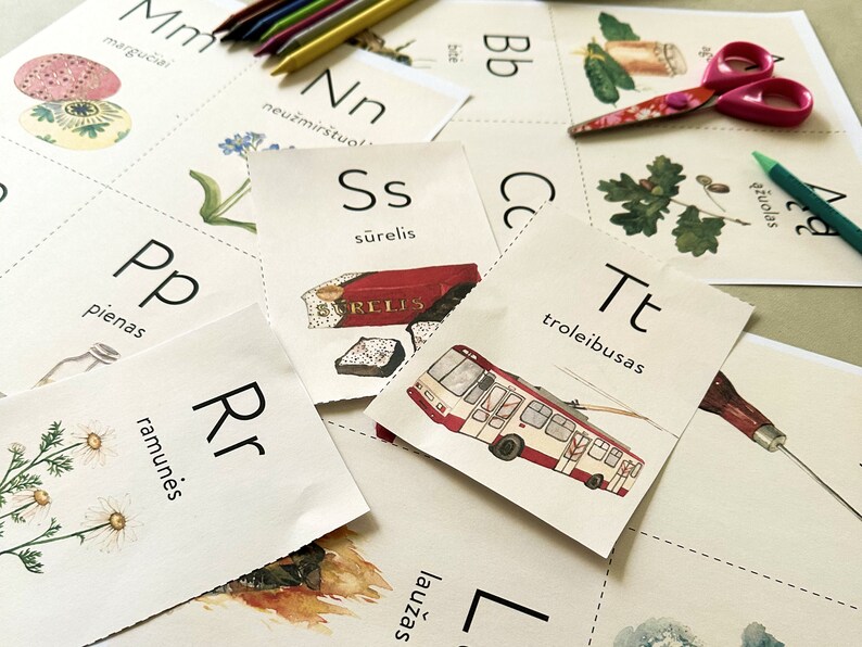 Printable Lithuanian Language Learning Cards Digital - Etsy