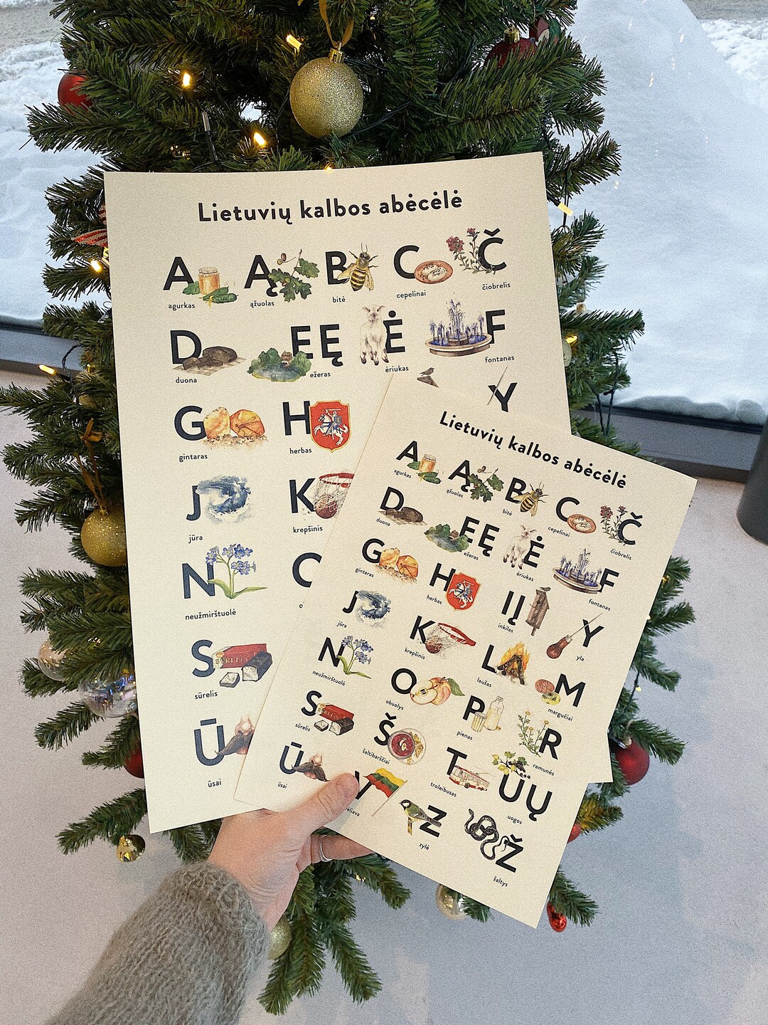 Printable Lithuanian Alphabet Poster - Educational Lithuanian Alphabet Print - Instant Download ...