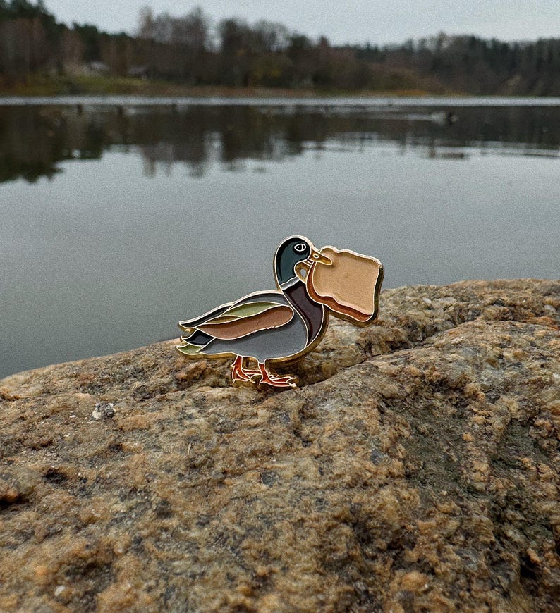 Lucky Duck Enamel Pin - Duck Lapel Pin - Birds Lover Badge - Nature ...
