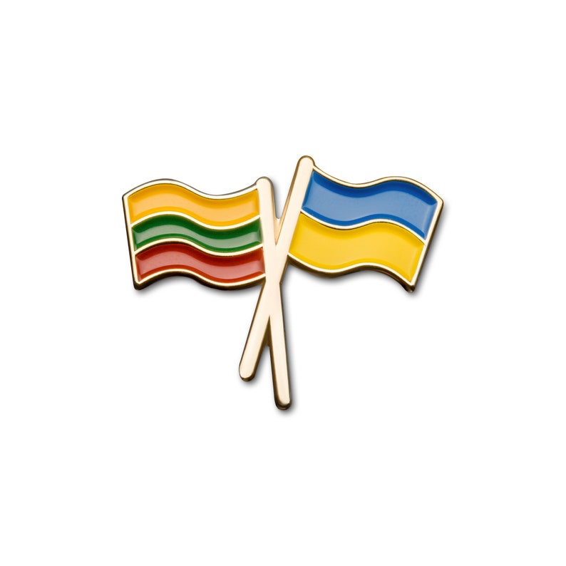 Ukrainian Lithuanian Flags Support Ukraine Lapel Pin Slava - Etsy